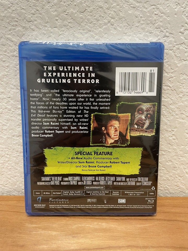 NEW The Evil Dead (Blu-ray, 1981) Sam Raimi Bruce Campbell FACTORY ...