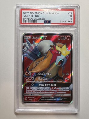 Pokemon Shining Legends Entei GX 71/73 PSA 5 - Displays Nicely | eBay