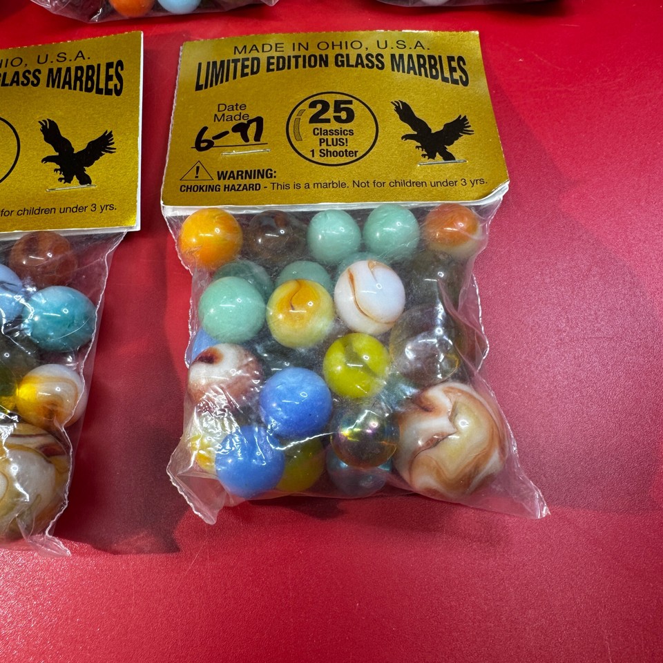 5 VTG Limited Ed. "25 Marbles" Glass Marbles Eagle's Flight 1997 USA MADE NOS | eBay