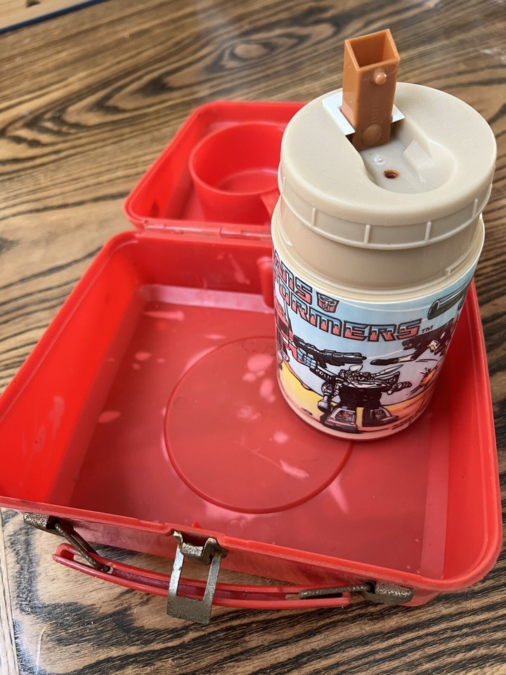 1984 Aladdin Hasbro Transformers Vintage Original Plastic Lunch Box w ...