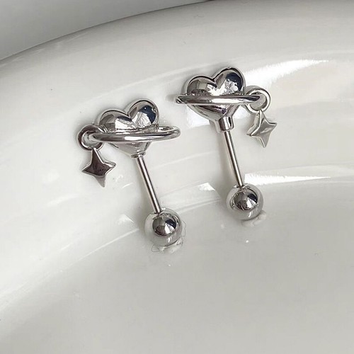 Cute Love Planet Silver Color Ear Bone Nail Fashion Piercing Earring ...