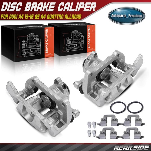 2x Rear Left & Right Brake Caliper w/Bracket for Audi Q5 2013-2017 A4 ...