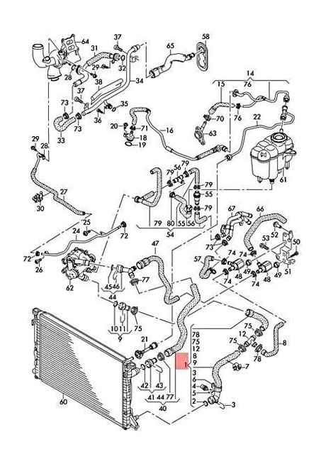 Genuine Audi Lower Hose 8W0-122-055-BN for sale online | eBay