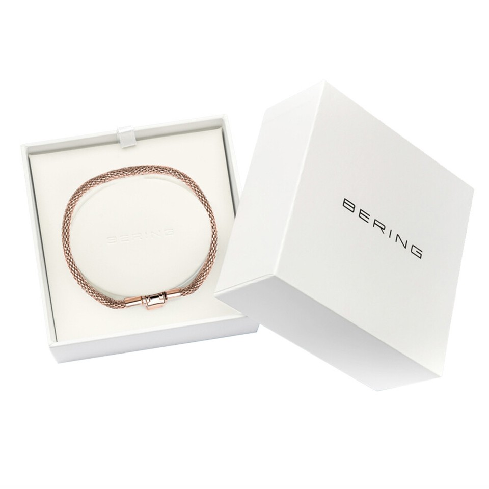 BERING Artic Symphony Stainless Steel Mesh Bracelet. Rosegold. 190mm ...