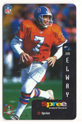 1997 Sprint Spree Prepaid Foncard Football #4 John Elway Denver Broncos ...