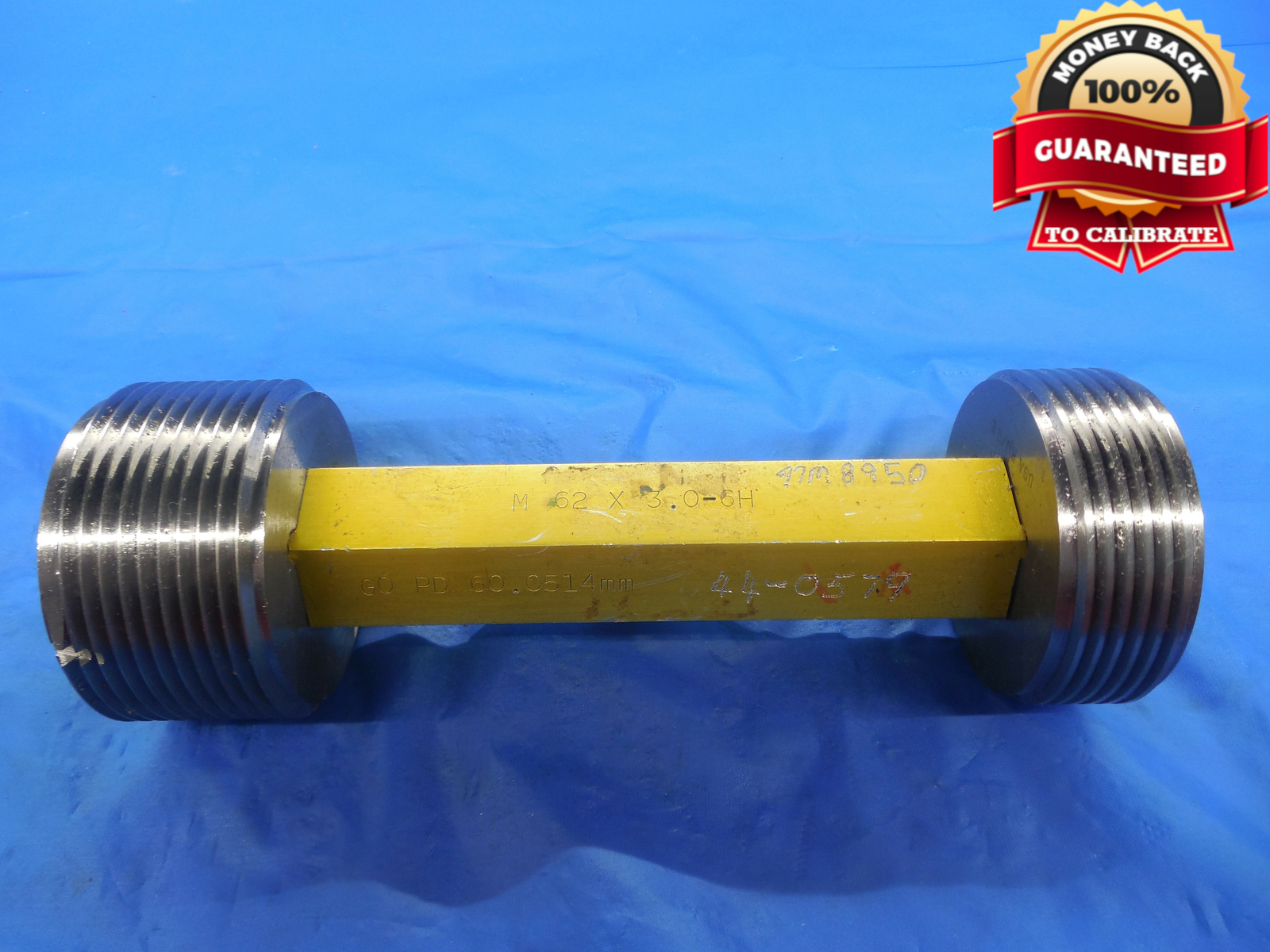 M62 X 3 6H METRIC THREAD PLUG GAGE 62.0 3.0 GO NO GO P.D.'S = 60.0514 ...