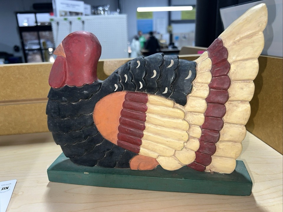 Primitive Distressed Rustic Wood Large Decorative Turkey Thanksgiving ...