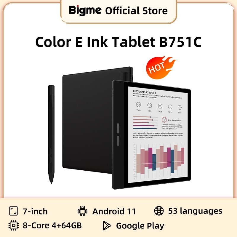 Bigme B751C Ebook Reader 7''Color Paper Tablet for Notes,E-Book ereader ...