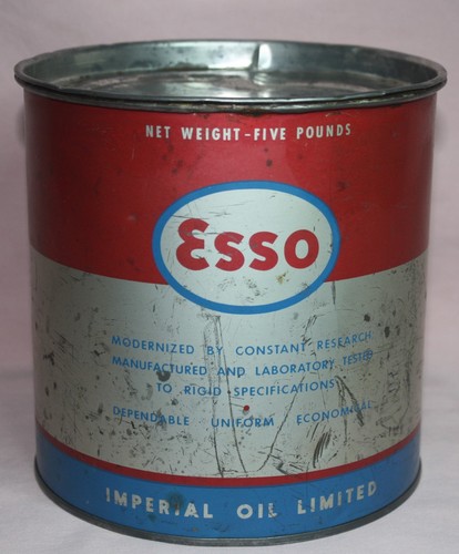 VINTAGE - ESSO -ESTON 5 GUN GREASE- IMPERIAL OIL LIMITED CANADA. 5 LB ...