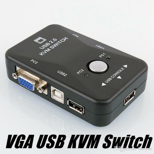 Mouse Keyboard Monitor Sharing Computer PC Dual/2-Port USB VGA KVM Switch Box | eBay