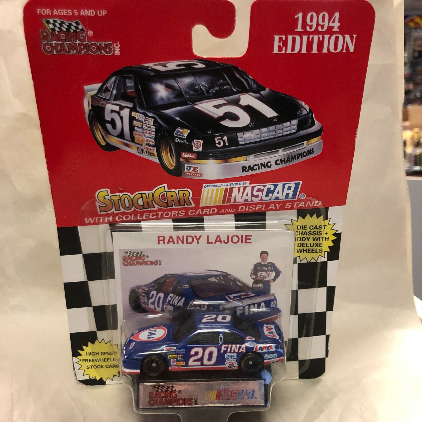 Racing Champions Randy Lajoie # 20 Fina Ford 1:64 Car & Card | eBay