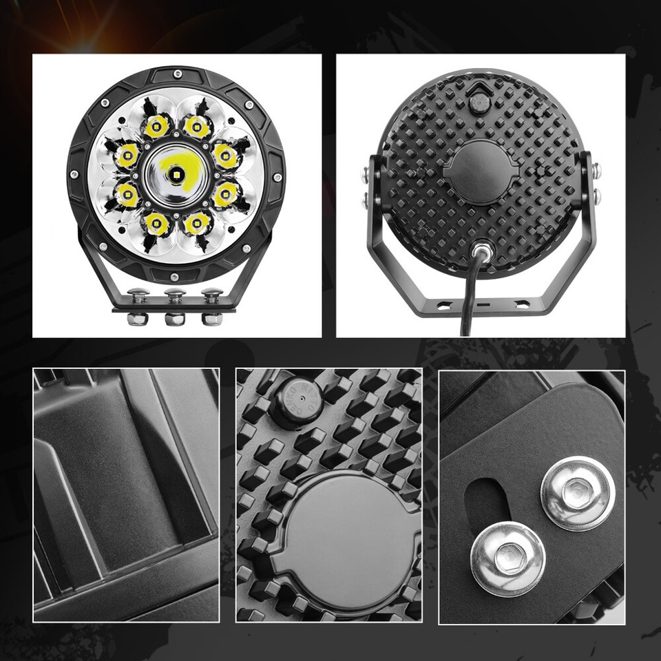 2x 7inch Round 360-PRO LED Work Headlights Spot Driving Lamp Offroad ...