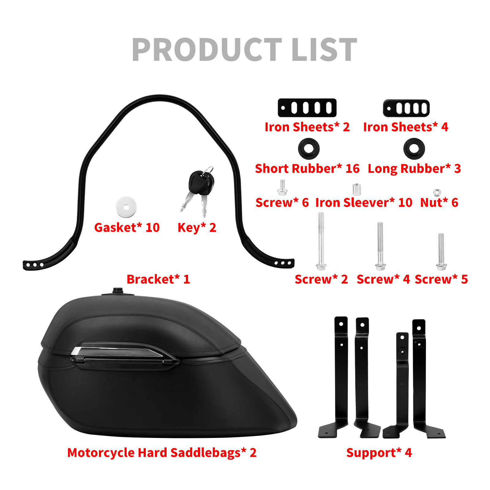 Motorcycle Hard Luggage Bag Universal Saddlebags For Harley Yamaha ...