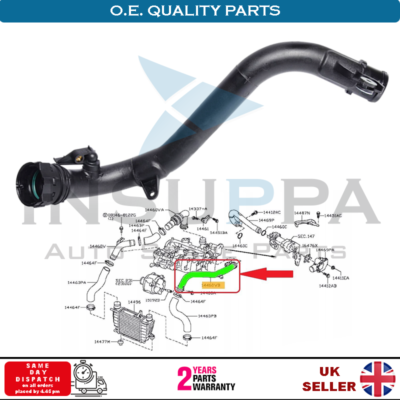TURBO INTERCOOLER PIPE pour Nissan Juke NV200 Evalia Cube 1.5 dCi ...