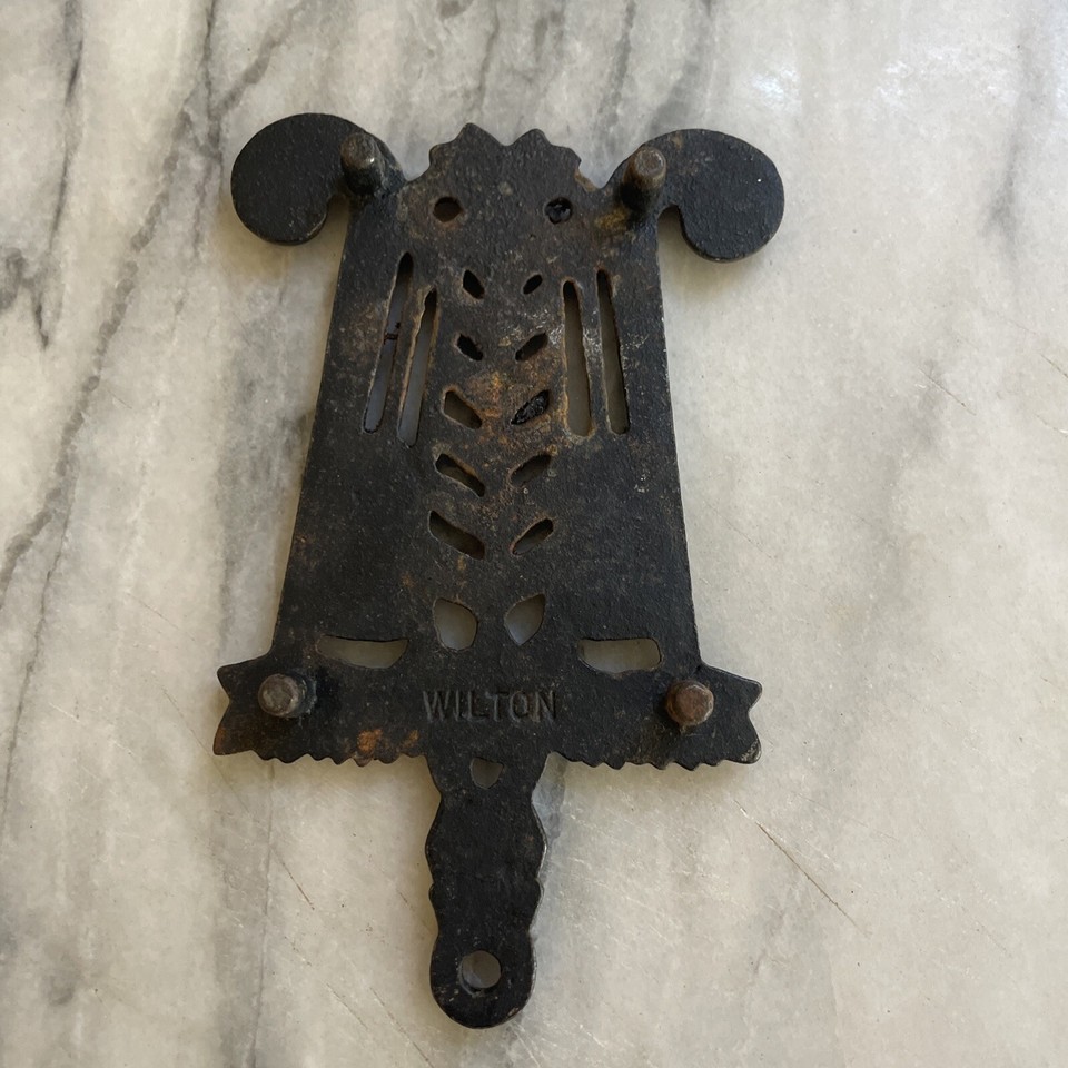 Vintage “WILTON” Cast Iron Trivet – Brooms, Wheat Stalk and Heart Shape ...
