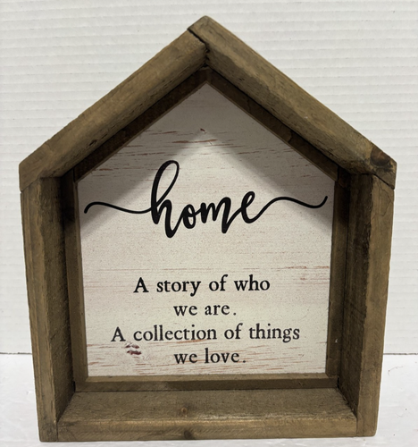 Wood House Shaped Decor Home Word Saying Rustic Country Decor 9" tall ...