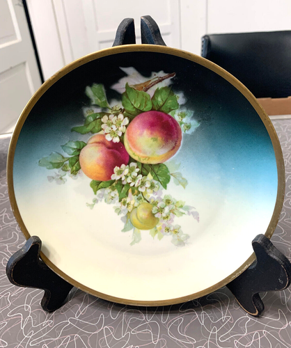 Three Crown China Germany Porcelain plate Peach Blossom Hand Painted 8 ...
