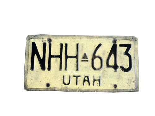 VTG Utah Beehive State Auto Car License Plate 1970s NHH643 Black on ...