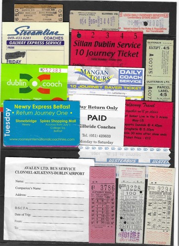 Bus Tickets Ireland, 36No. Various, STREAMLINE, HALPENNY, MANGAN ...