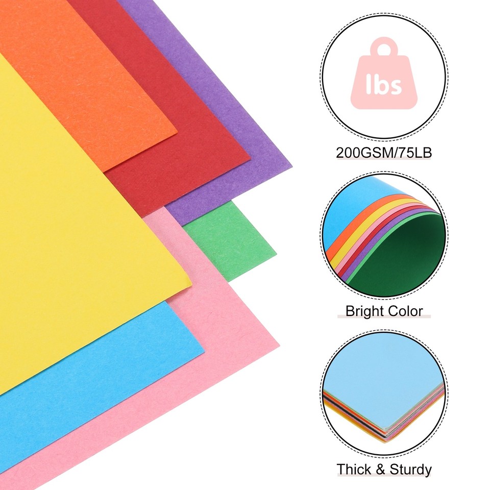 60 Sheets Colored Cardstock 20" x 15", A4 Cardstock Paper Assorted ...