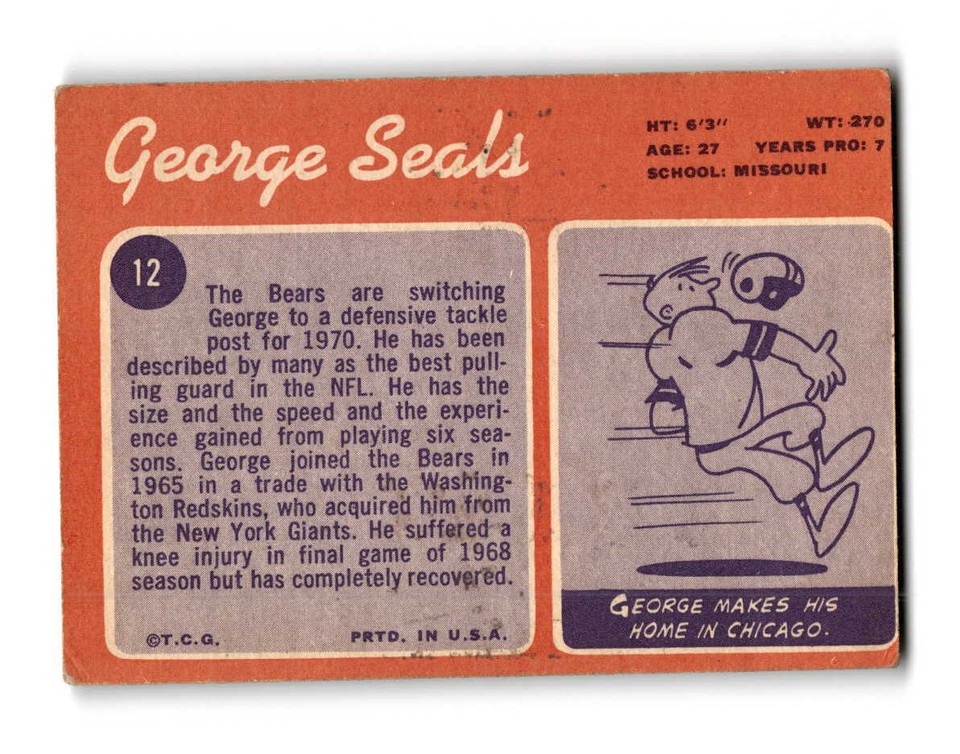 1970 Topps George Seals RC 12 | eBay