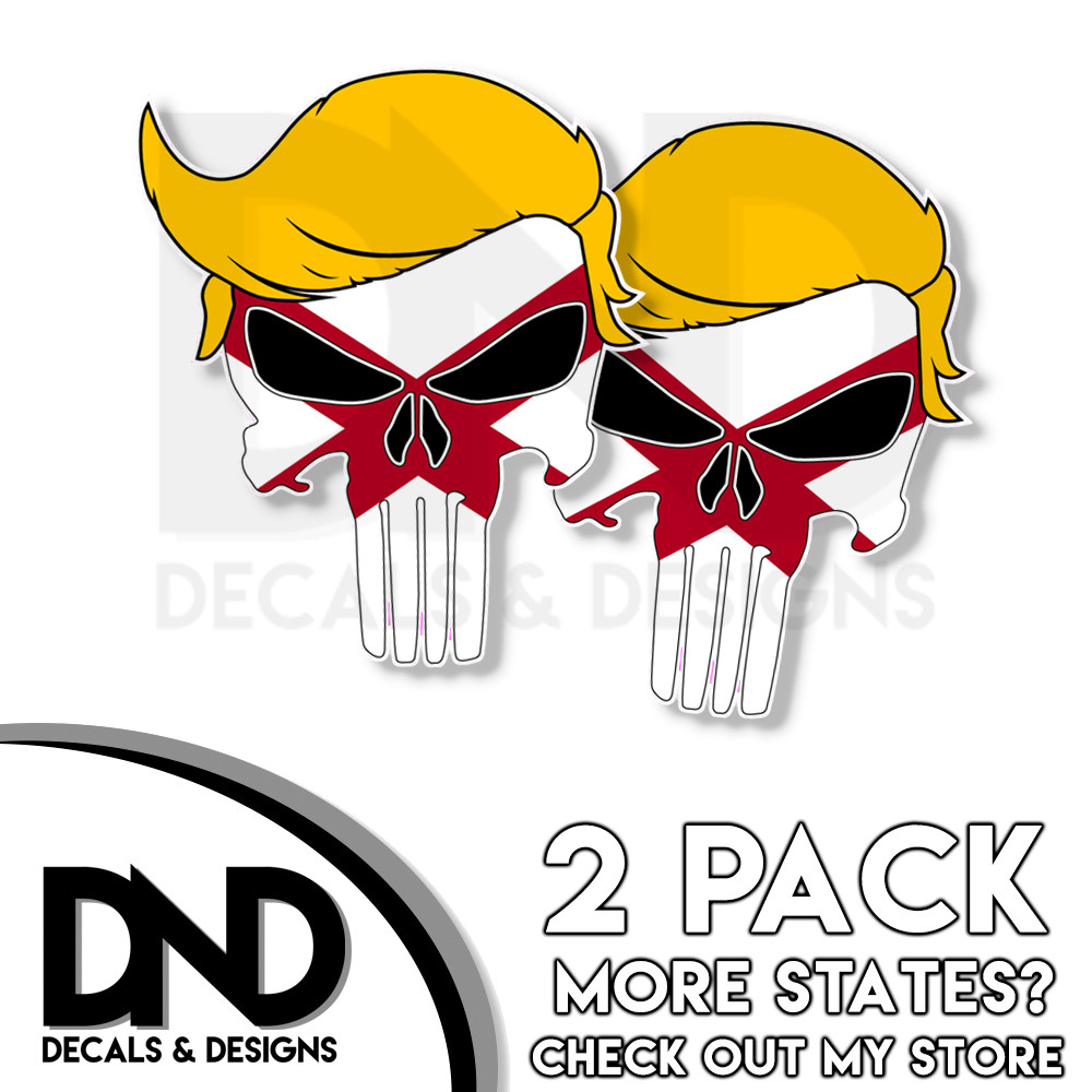 Trump Skull - Alabama Decal Republican Sticker 2 Pack AL | eBay