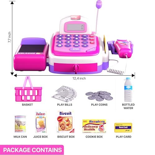 Cashier Toy Cash Register Playset | Pretend Play Set for Kids ...