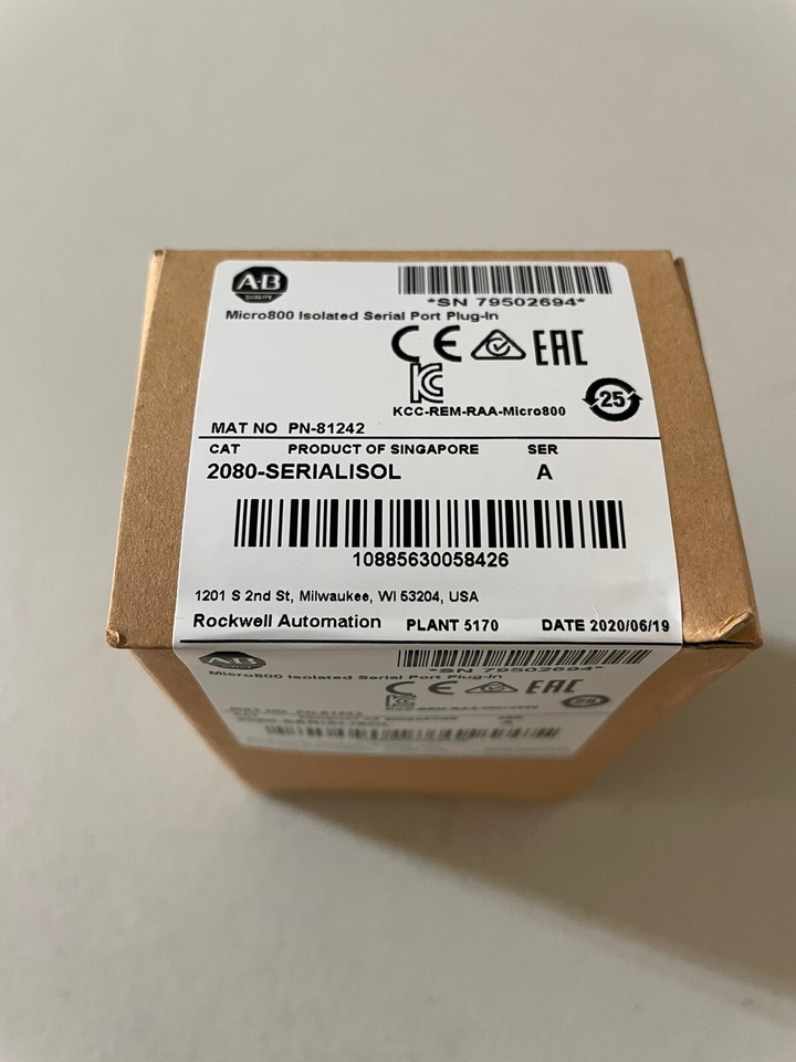 2080-SERIALISOL NEW SEALED AB Micro800 Isolated Serial Port Plug-In ...