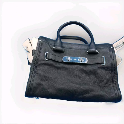 COACH SOFT SWAGGER 27 Satchel Colorblock Leather BLACK CHALK (White ...
