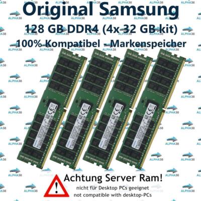 128 GB (4x 32 GB) RDIMM ECC REG DDR4-2400 kompatibel SNPCPC7GC/32G RAM ...
