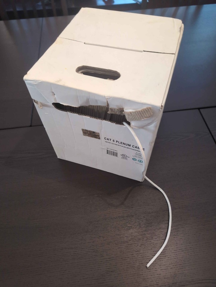 Unbranded Cat6 Plenum Pure Copper 1000ft Bulk CMP Cable - Not Full Roll ...