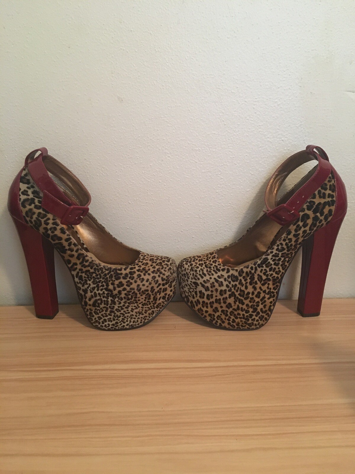 Red Cheetah Print Heels - Gem