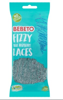 Bebeto Fizzy Blue Raspberry Laces 160g x 12 Free Delivery | eBay UK