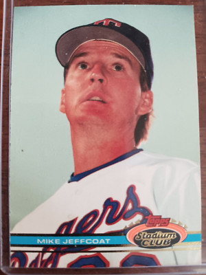 MIKE JEFFCOAT TEXAS RANGERS 1991 TOPPS STADIUM CLUB BASEBALL CARD #216 ...