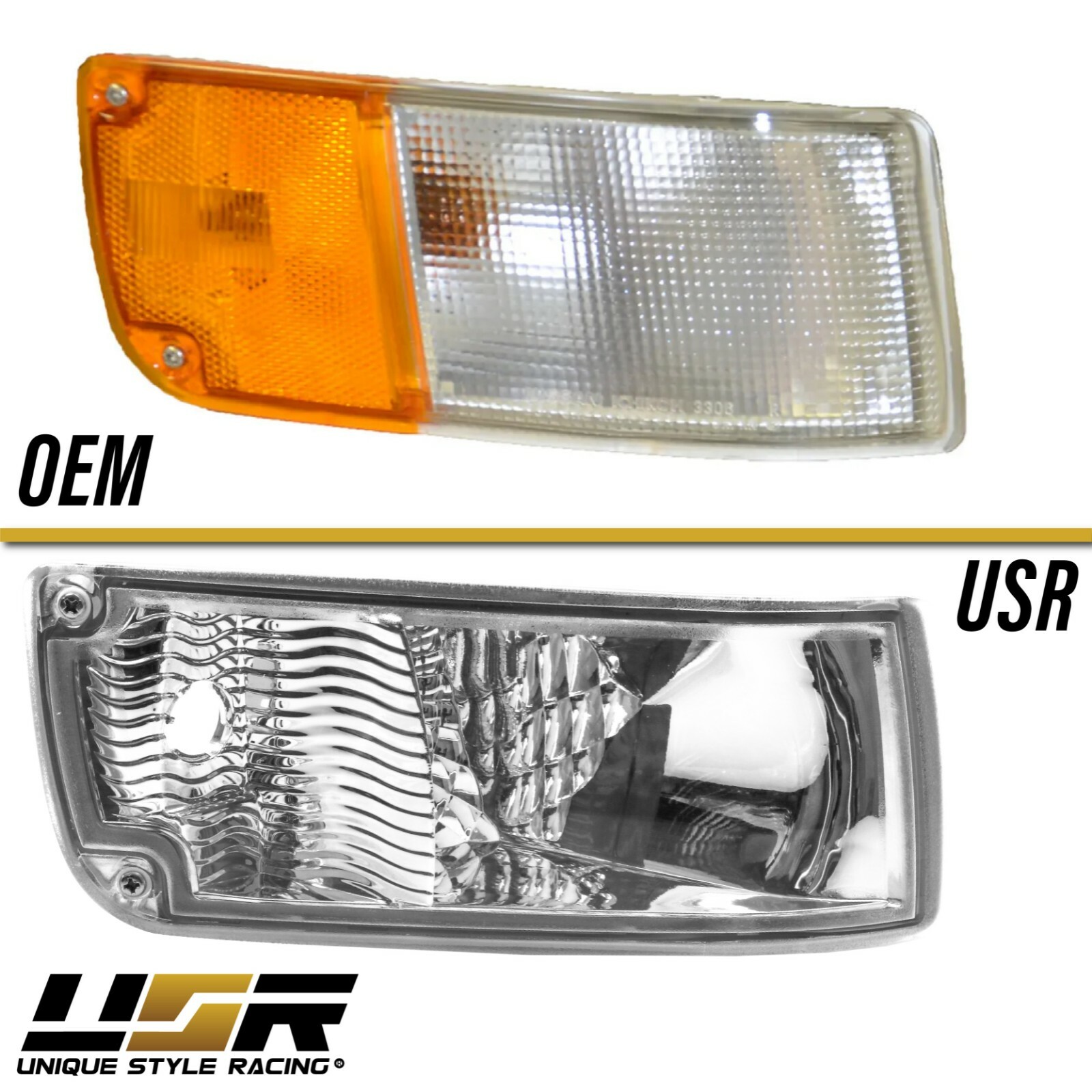 DEPO JDM Chrome Clear Bumper + Rear Side Markers For 1990-1996 Nissan ...