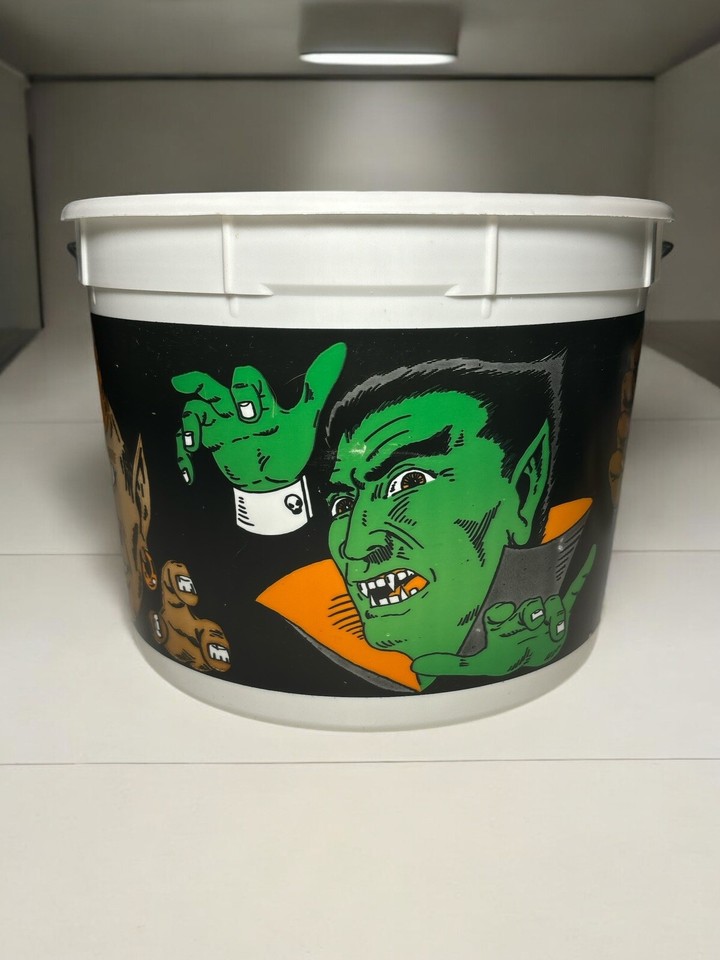 Vtg Halloween Monsters Candy Pail Cyclops Wolfman Witch Dracula Venture ...