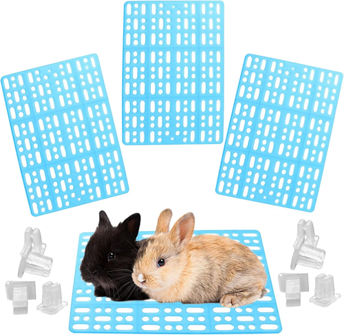 Rabbit Cage Mat for Feet 4 PCS Plastic Rabbit Feet Pad Bunny Cage Floor ...