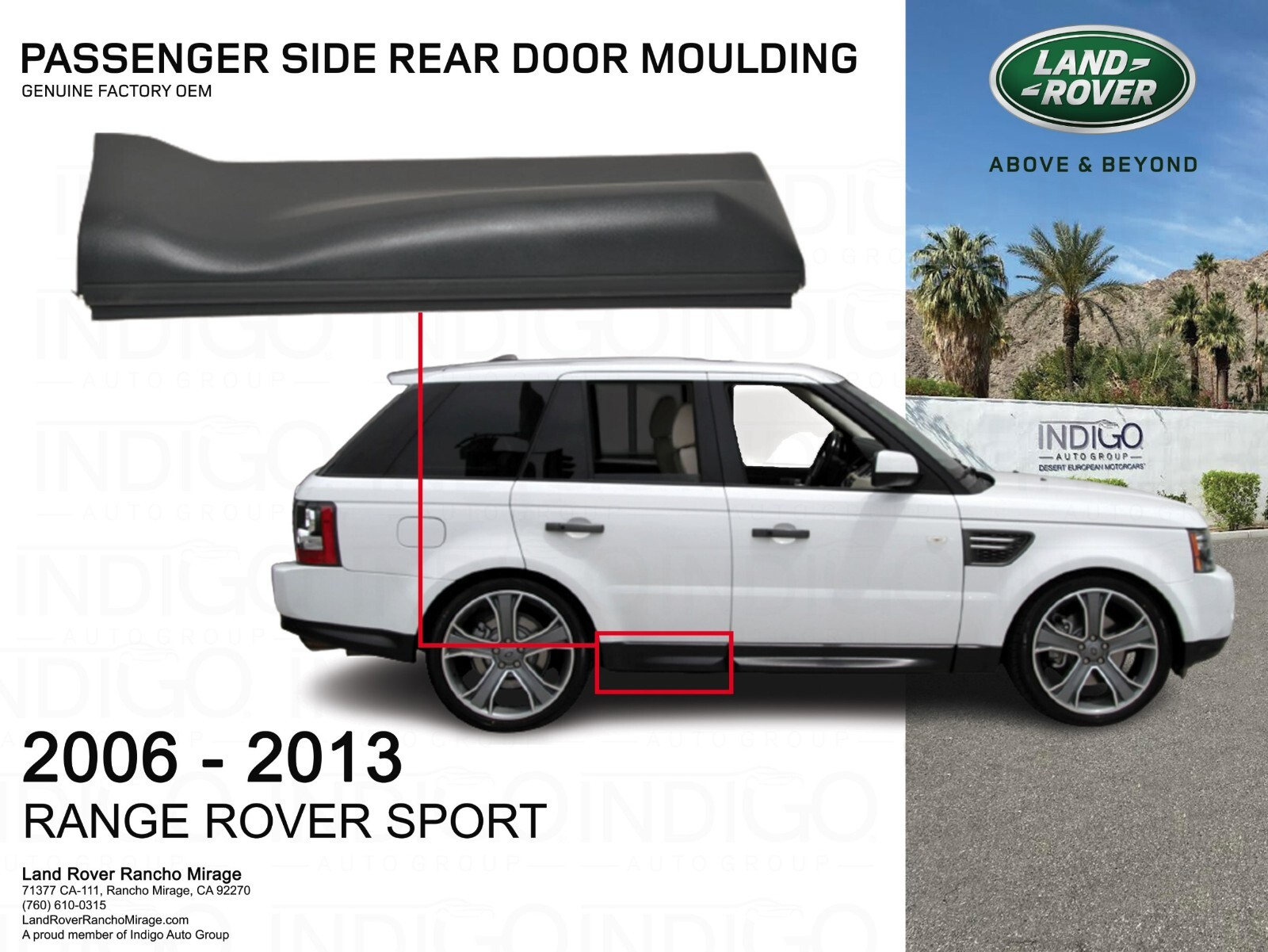 LAND ROVER DOOR OUTSIDE MOULDING RH RANGE SPORT 06-13 LR024089 OEM | eBay