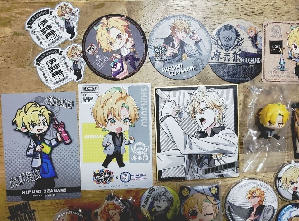 Hypnosis Mic HIFUMI IZANAMI Badge Card Keychain stand Figure set Bulk ...