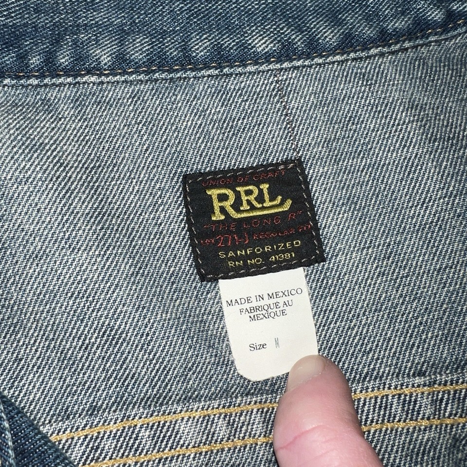 RRL DOUBLE RL RALPH LAUREN RRL JACKET TRUCKER DENIM COWBOY JEAN SIZE M ...