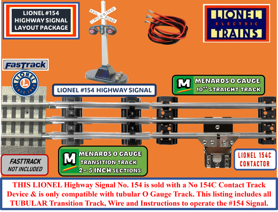 LIONEL POSTWAR 154 HIGHWAY SIGNAL SET UP PACKAGE ALL RTR SET-UP PIECES ...