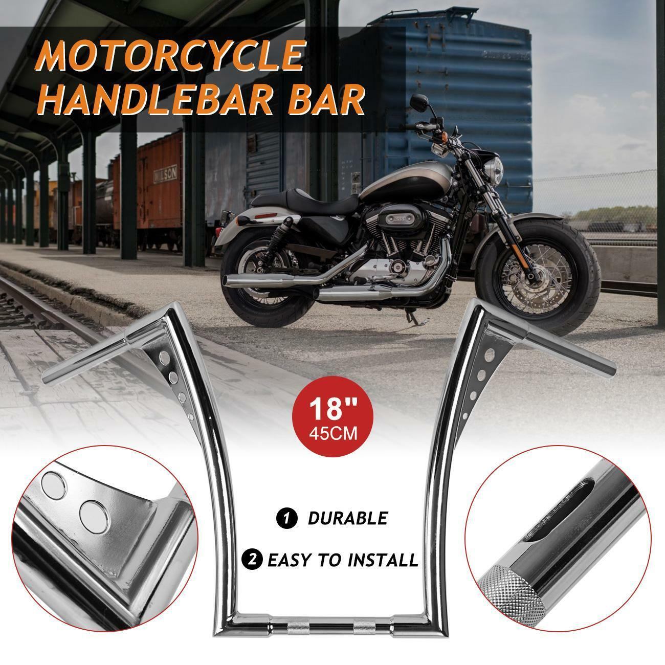Chrome Motorcycle APE Hangers Bars 1-1/4" 14" Rise Handlebars for ...