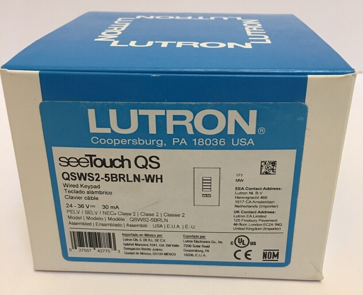 Lutron QSWS2-5BRLN-WH 5-Button Wallstation - White for sale online | eBay