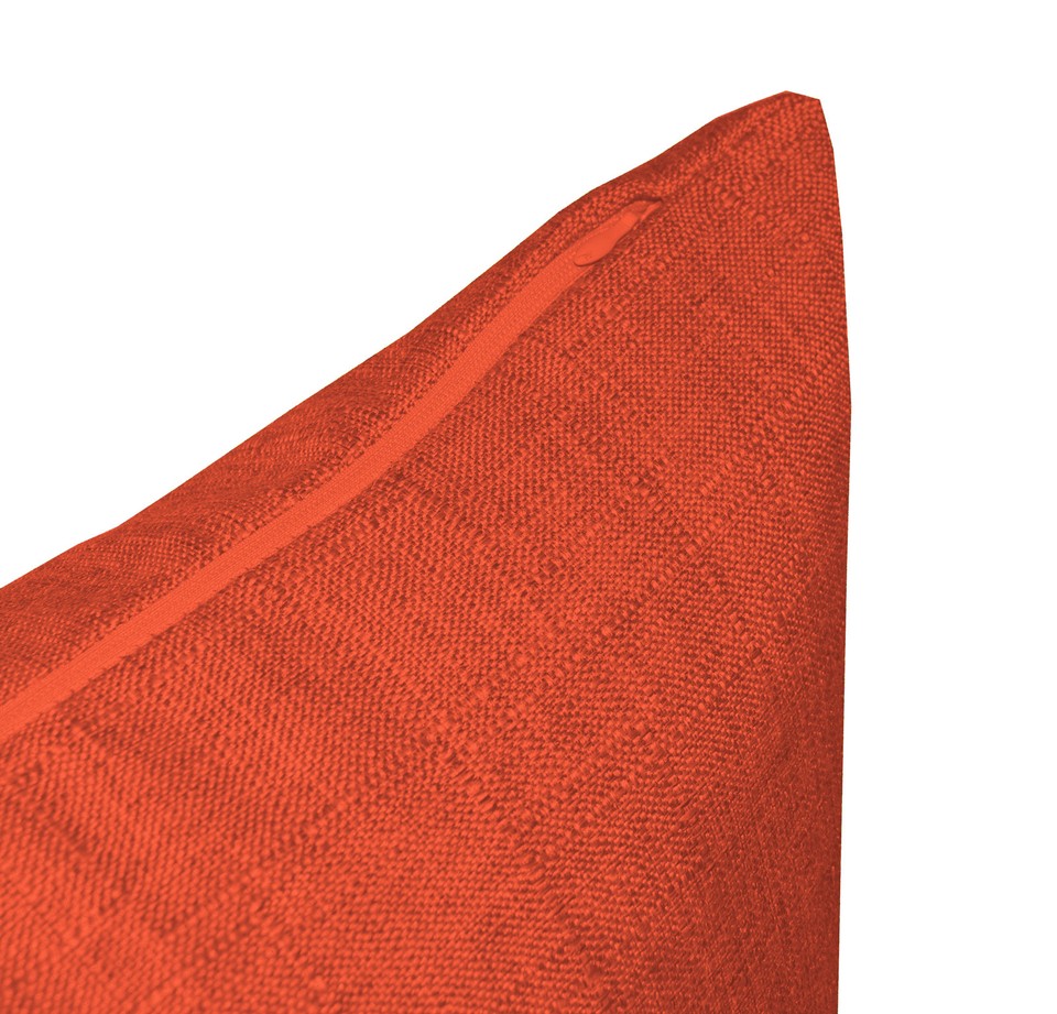 Qh19a Bright Orange Linen Cotton Blend Cushion Cover/Pillow Case Custom ...