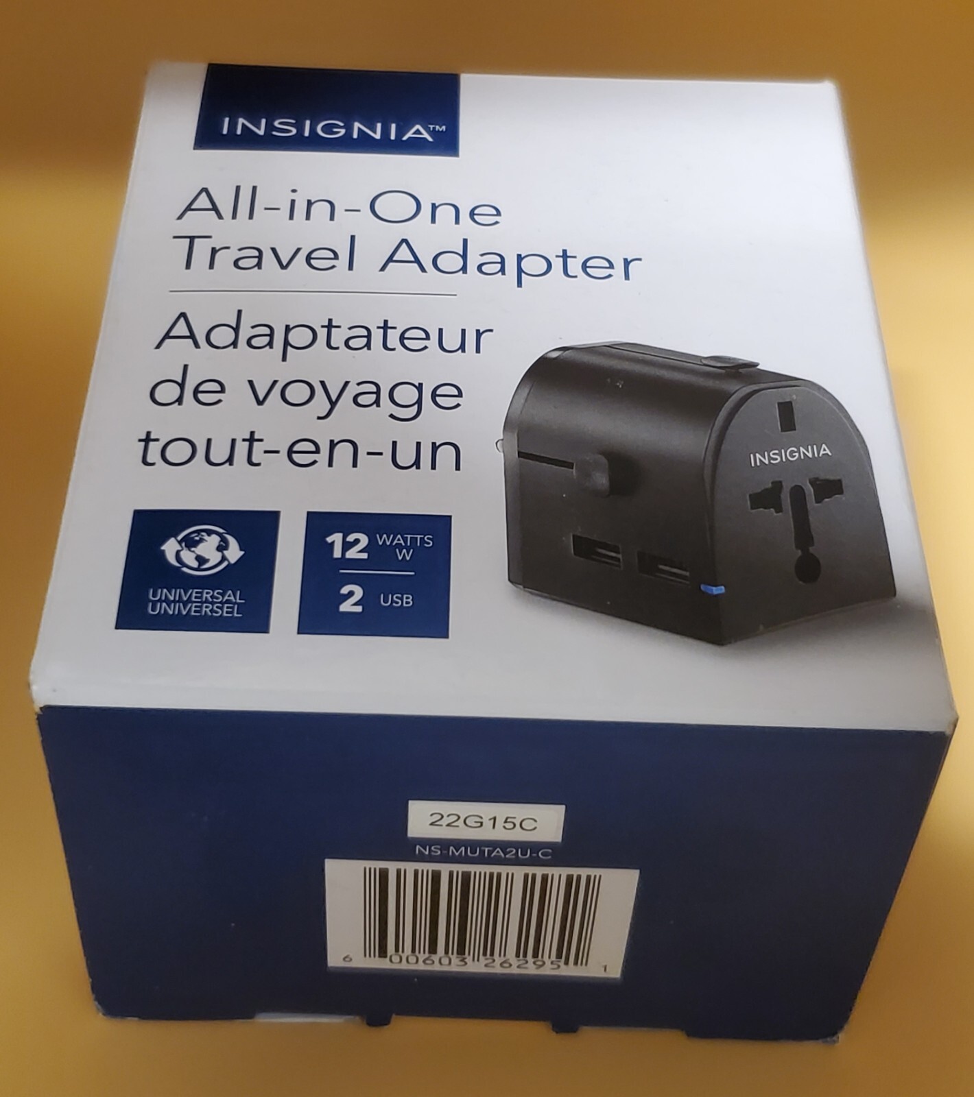 INSIGNIA ALL-IN-ONE 12 WATTS WITH 2 USB UNIVERSAL TRAVEL ADAPTER, NS ...