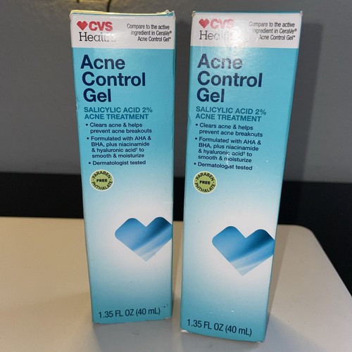 SET OF 2 CVS Health Acne Pimple Control Gel 1.35 Fl.oz Exp:09/2026 Open ...