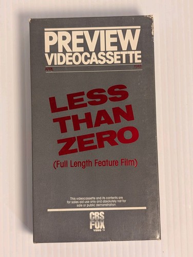 RARE Less Than Zero VHS Preview Copy (1987) Robert Downey Jr. | eBay