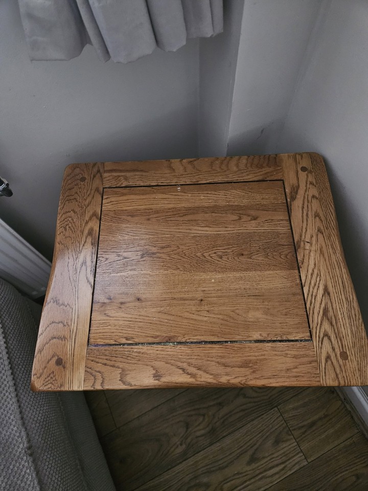 Oak Wooden Side Table Rustic Solid Oak Furniture | eBay UK