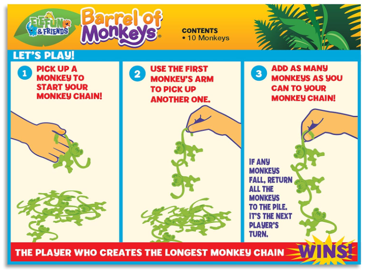 Elefun and Friends Barrel of Monkeys Game Randomly Selected Colour NEW ...