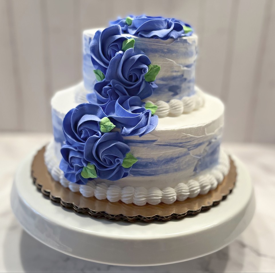 DEZICAKES Fake Wedding Cake Artificial Food Fake Blue Tier Cake | eBay UK